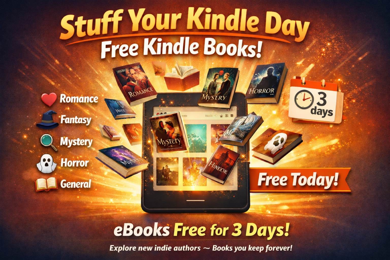 Stuff Your Kindle Day 2026 - Free Books Calendar - BookBelow